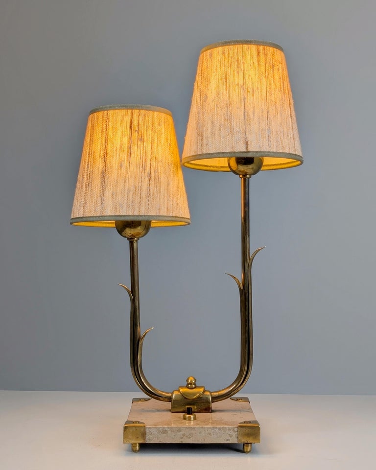 Rare Organic Table Lamp Model 2430/2 in Brass & Marble, Valinte Finland ...