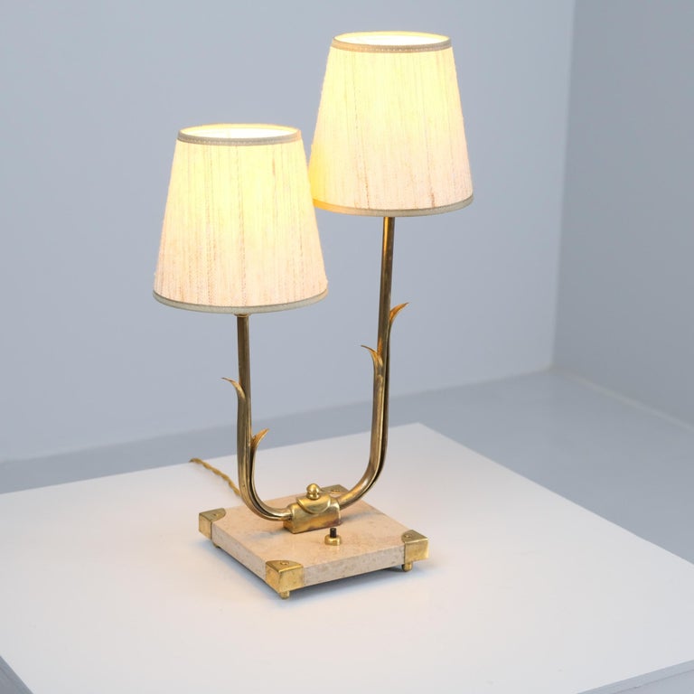 Rare Organic Table Lamp Model 2430/2 in Brass & Marble, Valinte Finland ...
